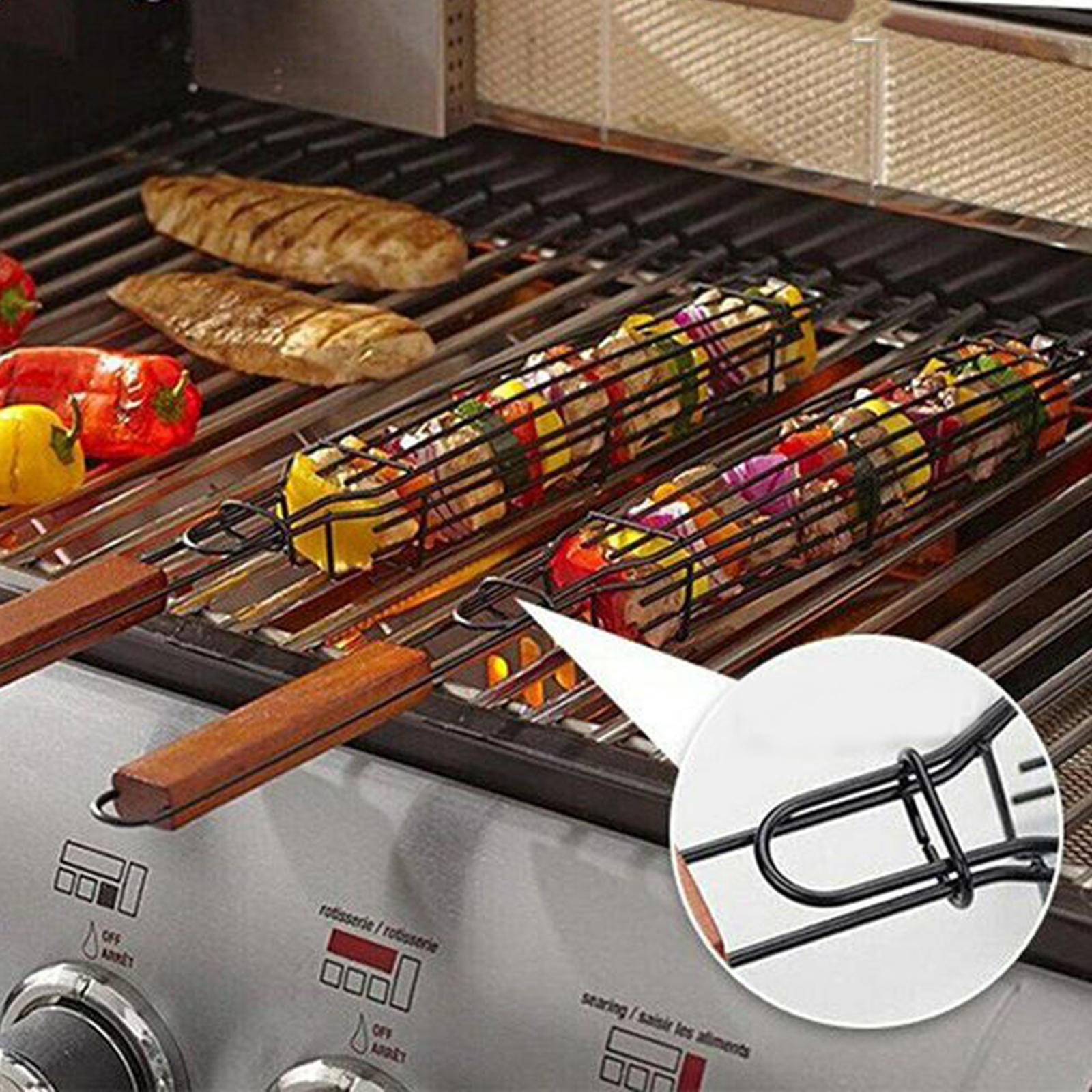 Anti-aanbak Kabob Grillen Mand Voor Grillen Groent... – Vicedeal