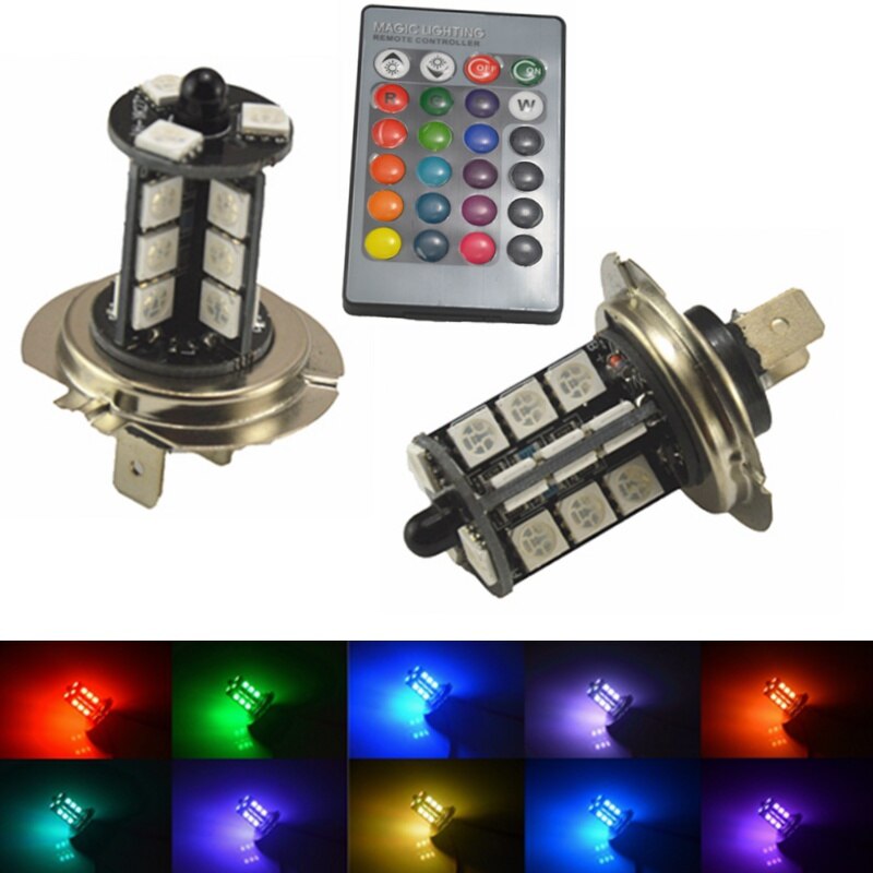 2x Auto Styling Rgb Led Auto Koplamp 5050 Led 27 S... – Vicedeal
