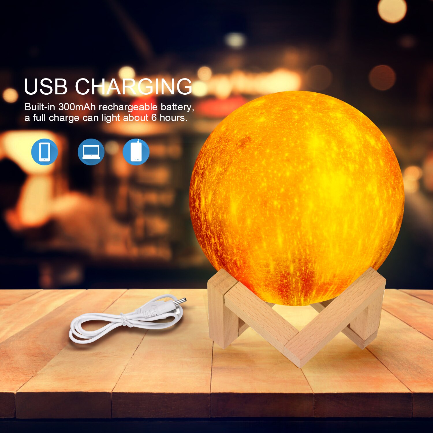 Moon Lamp 3D Printed Starry Lamp LED Night Light T... – Vicedeal