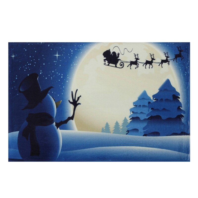 Soft Coral Fleece Christmas Snowman Area Rugs Carp... – Grandado