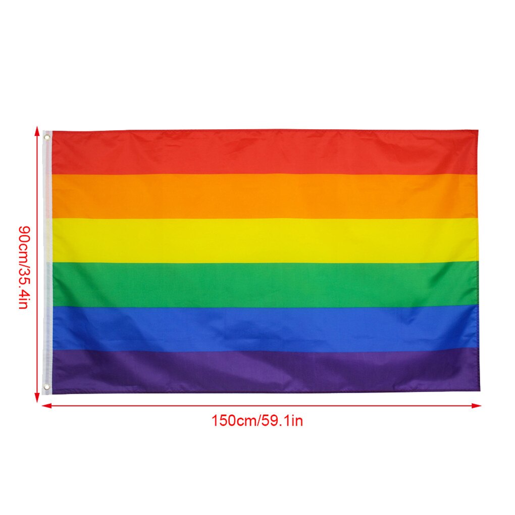 90x150cm huge giant large LGBT Rainbow Flag FT Pol... – Grandado