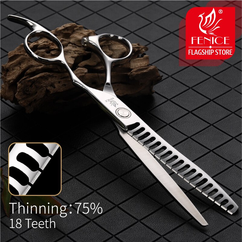 Fenice 7.0 inch Pet Dog Grooming Thinning Scissors 18 Teeth Thinning ...