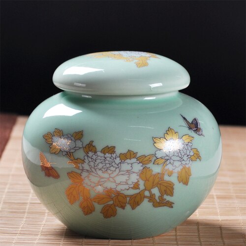 Chinese style tea caddy ceramic sealed pot househo... – Grandado