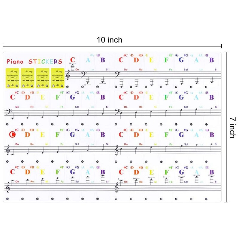 Paquete de 3 pegatinas de Teclado de Piano para pr... – Grandado