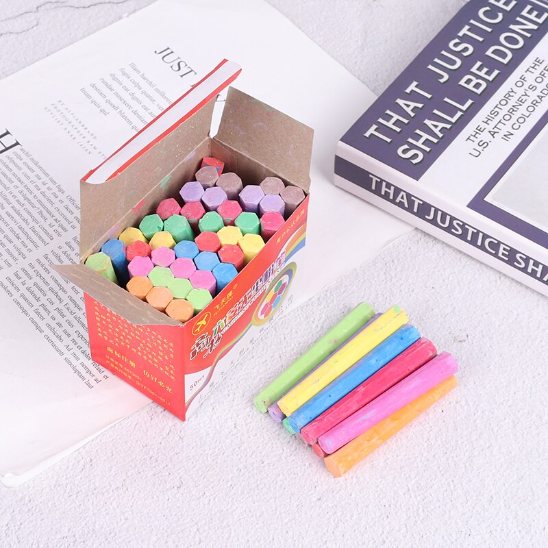 50Pcs Dustless Coloured Chalk Drawing Chalk Playgr... – Grandado