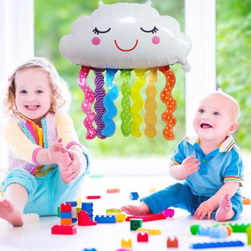 Rainbow Cloud Shaped Mylar Foil Balloons Birthday ... – Grandado