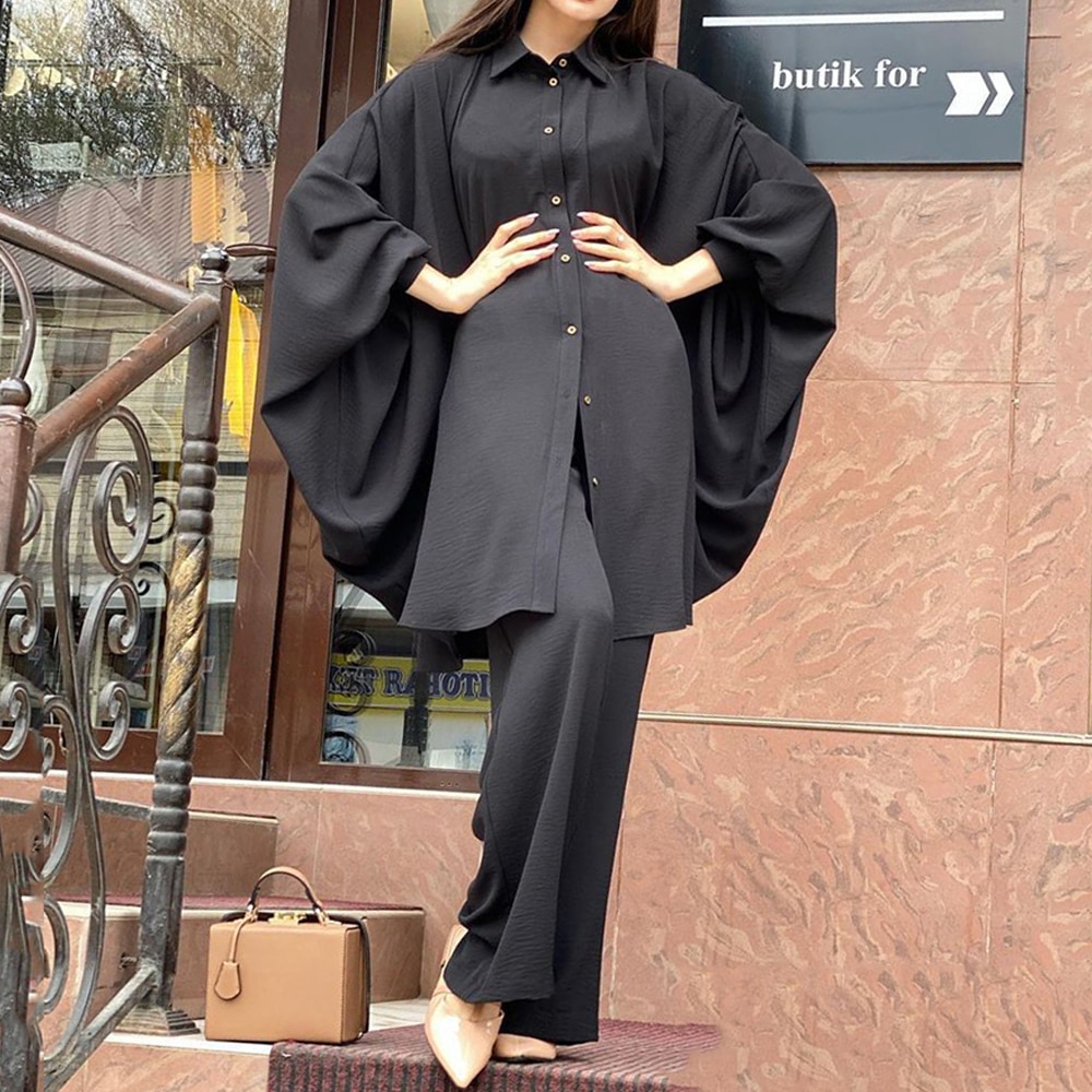 MD Muslim 2 Pieces Sets Women Eid Mubarak Kaftan D... – Vicedeal