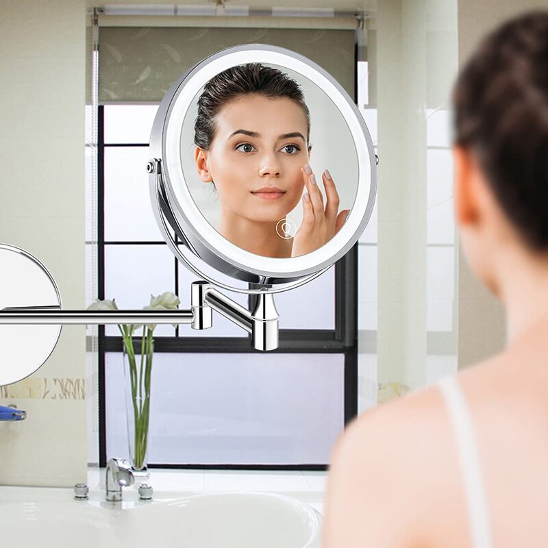 Rechargeable Wall Mounted Makeup Mirror 8 Inch Dou... – Grandado
