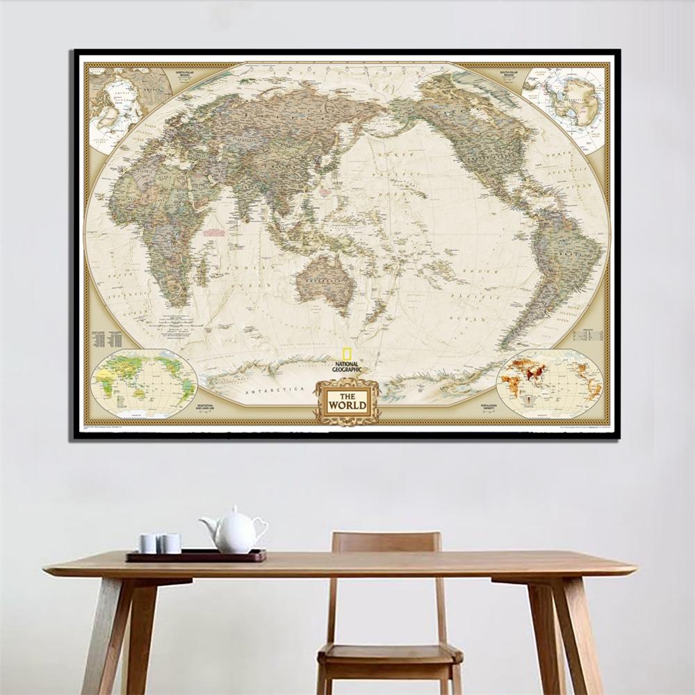 Edition The World Physical Map A2 Size Waterproof ... – Vicedeal