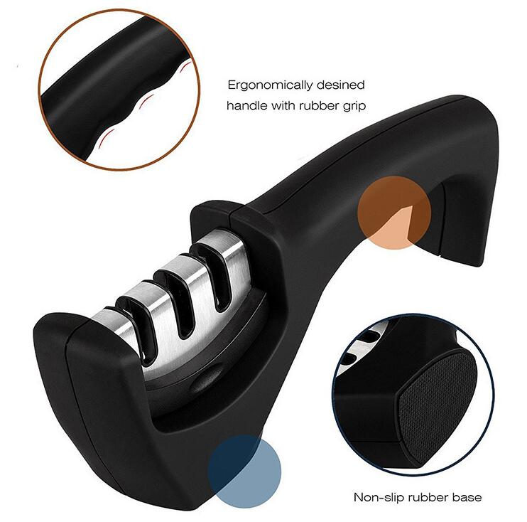 Three Stage Grindstone Knife Sharpener Kitchen Whe... – Vicedeal