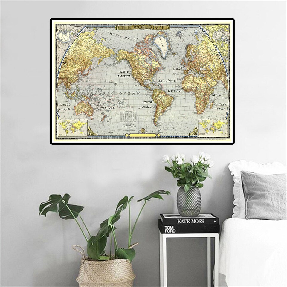 A2 Size The World Map In 1943 Detailed Poster Vint... – Grandado