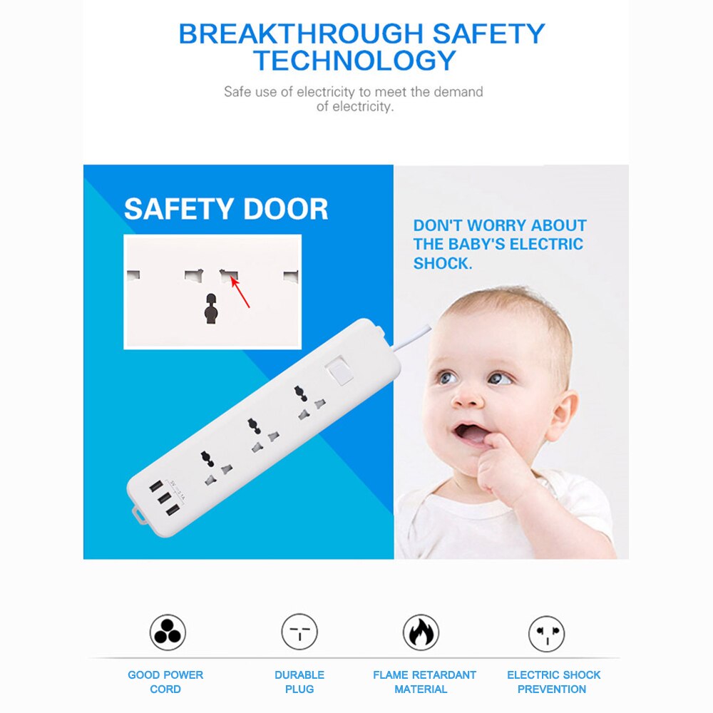 Wall Mounted USB Power Strip Surge Protector with ... – Grandado