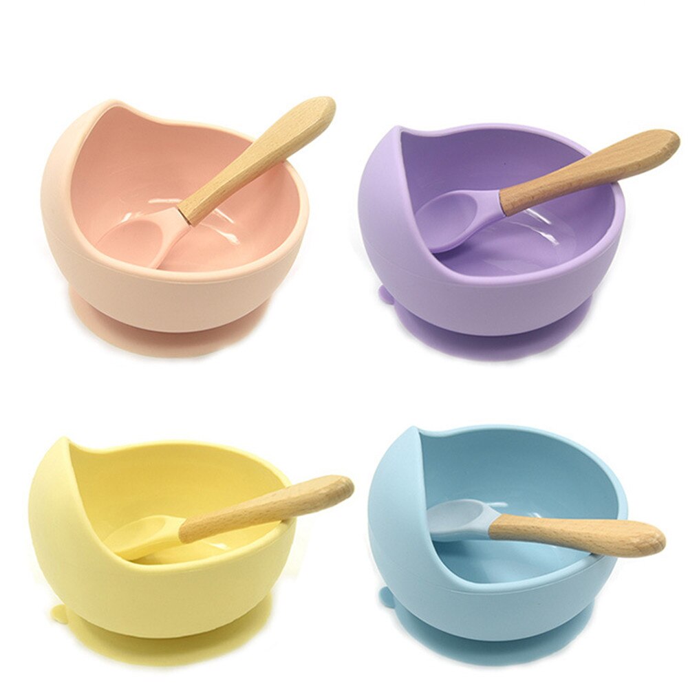 Baby Silicone Plate Kids Bowl & Spoon Set BPA Free... – Grandado