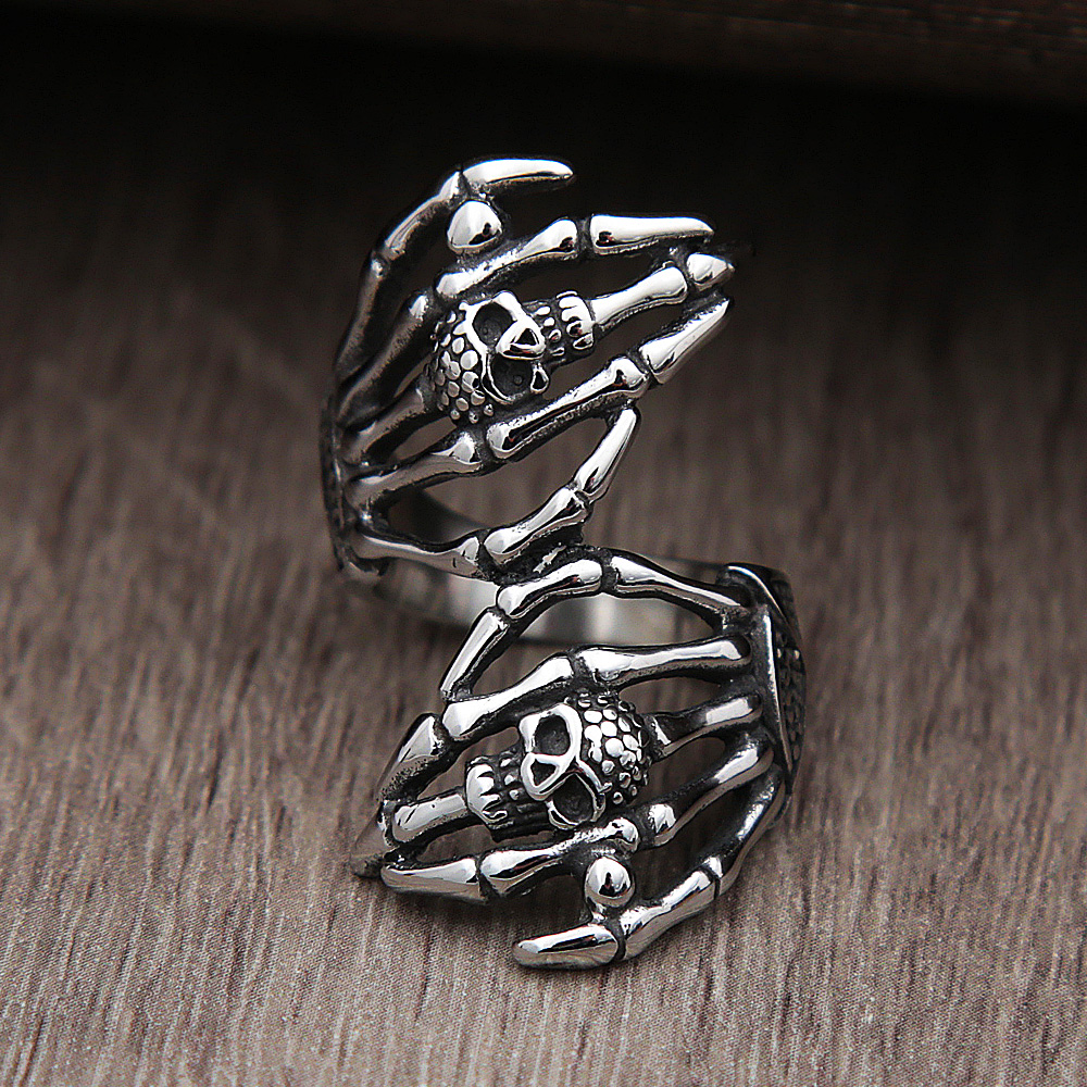 Gothic 316L Stainless Steel Skull Finger Ring For ... – Vicedeal