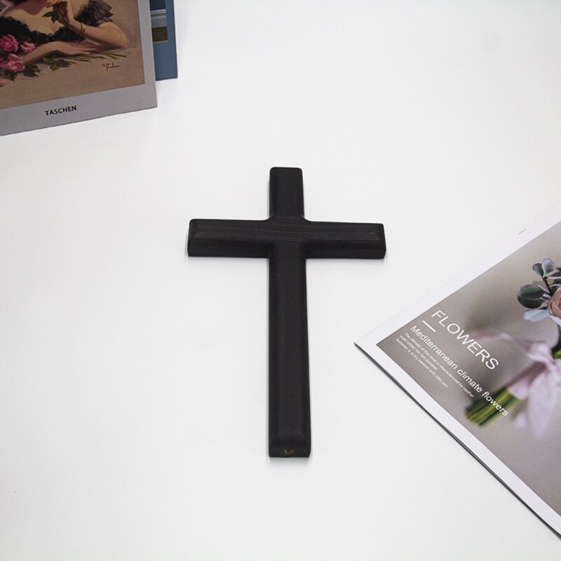 Black Wooden Standing Cross Decor Wall Table Altar... – Grandado