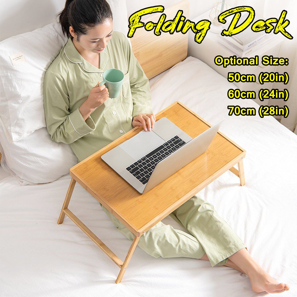 Bamboo Folding Computer Desk Laptop Table Bed Stan... – Vicedeal