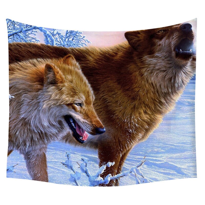 72*92cm Wolf Pattern Soft Wall Cloth Tapestry Poly... – Vicedeal