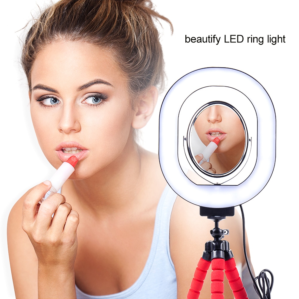 Yizhestudio 6" LED Selfie Ring Light with mirror f... – Grandado