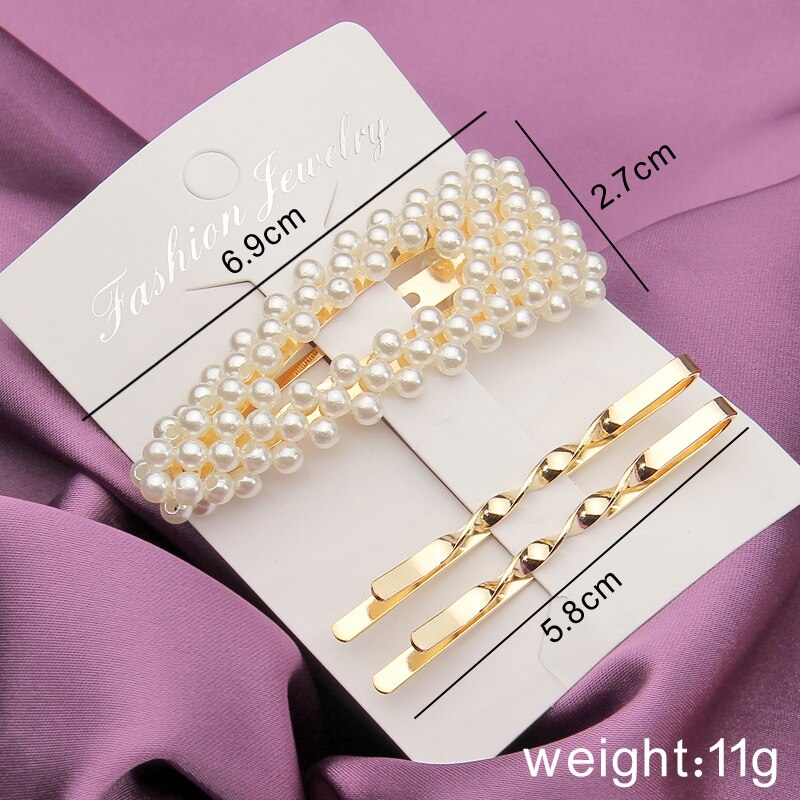 Imitatie Parel Kralen Goud Kleur Metal Plated Haar... – Grandado