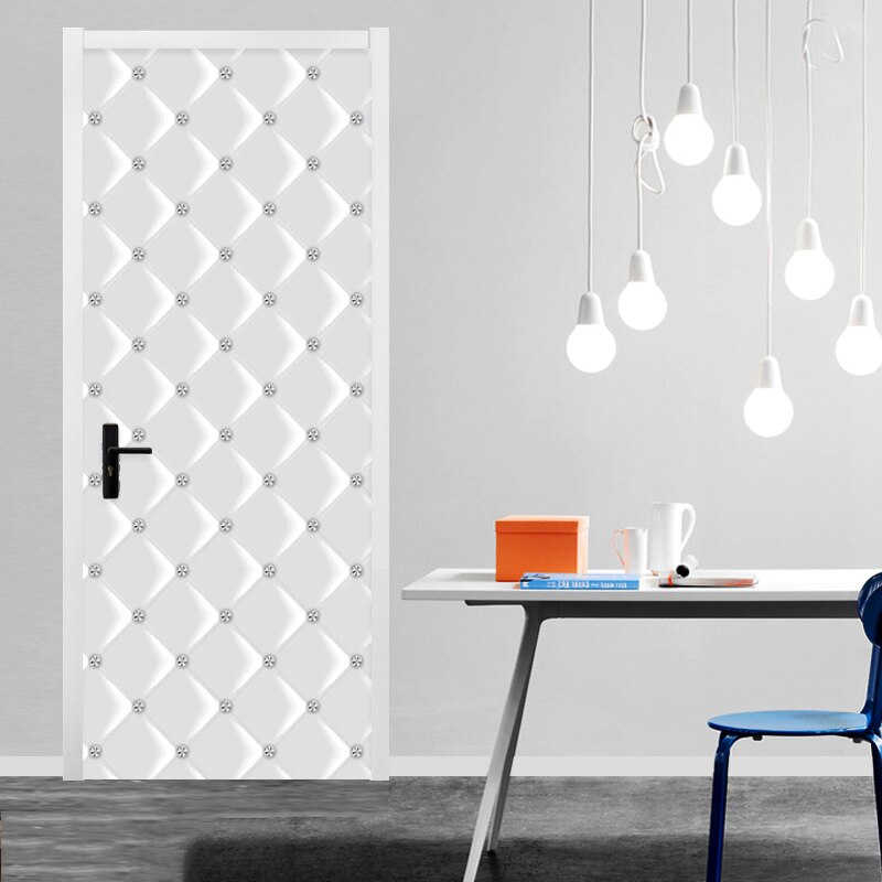 Self-Adhesive Door Sticker Modern Simple White Geo... – Grandado
