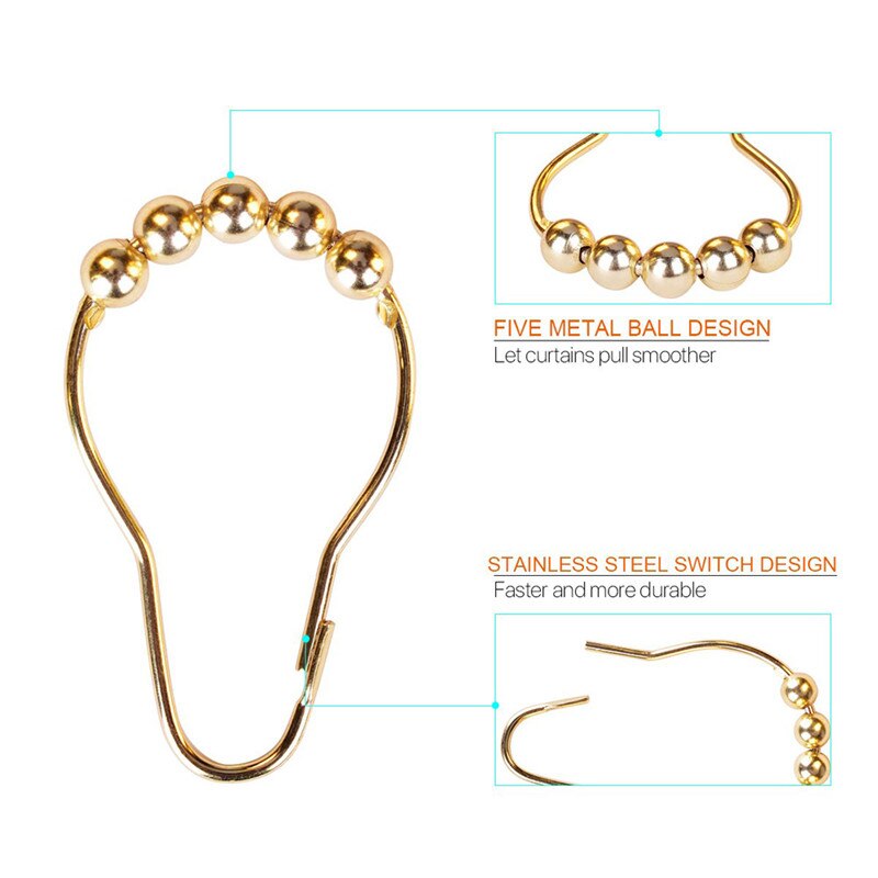 12 st kula gardinringar krokar gardin tillbehör ga... – Grandado