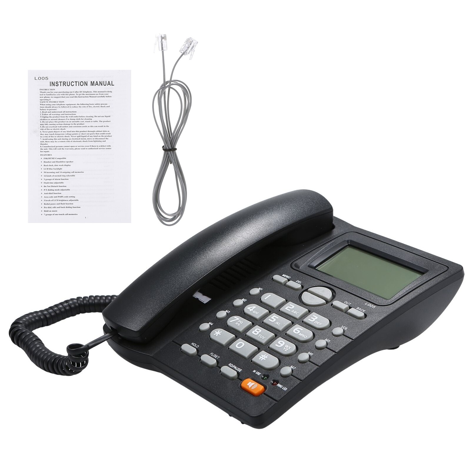 Desktop Corded Telephone Landline Telephone with C... – Vicedeal