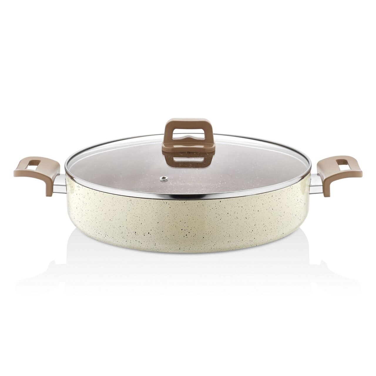 Cream Color 32 Cm Granite Shallowly Pots – Grandado