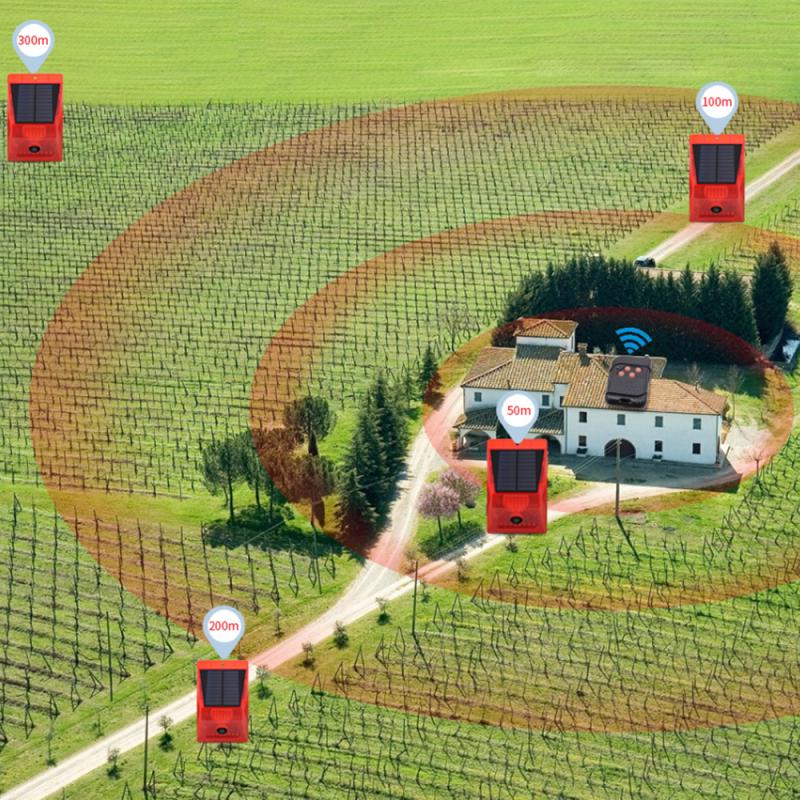 Solar warning light LED Alert Flash Warning Sound ... – Grandado