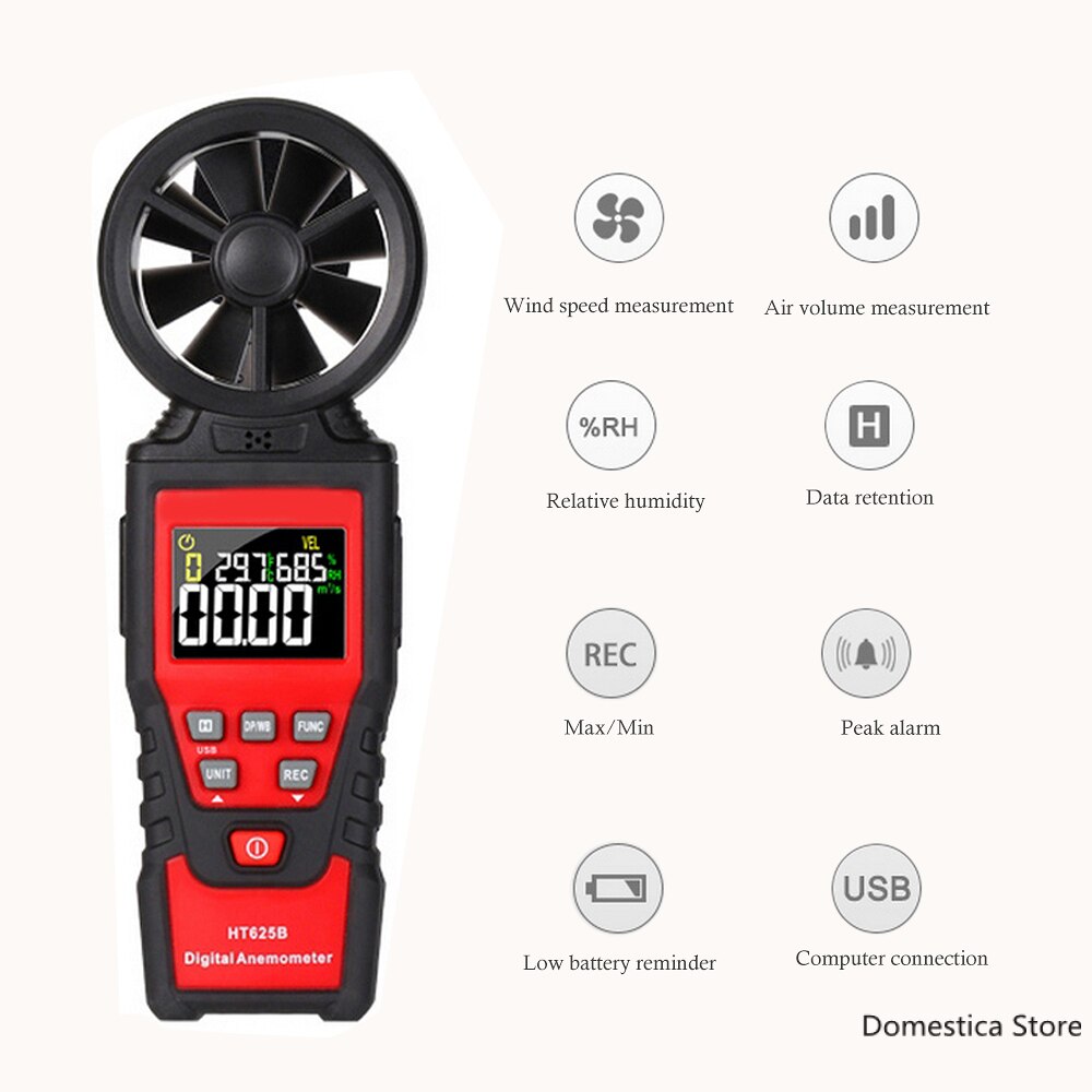 Anemometer Measure Wind Speed Air volume Temperatu... – Vicedeal
