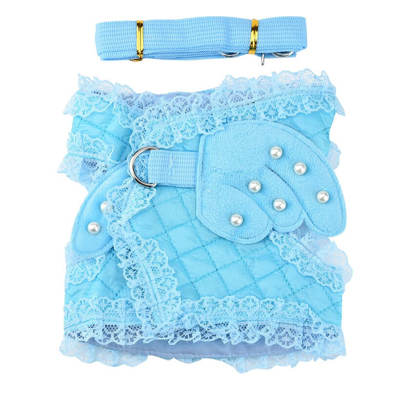 Angel Wings Lace Pet Harness Chest Strap Dog Leash... – Grandado