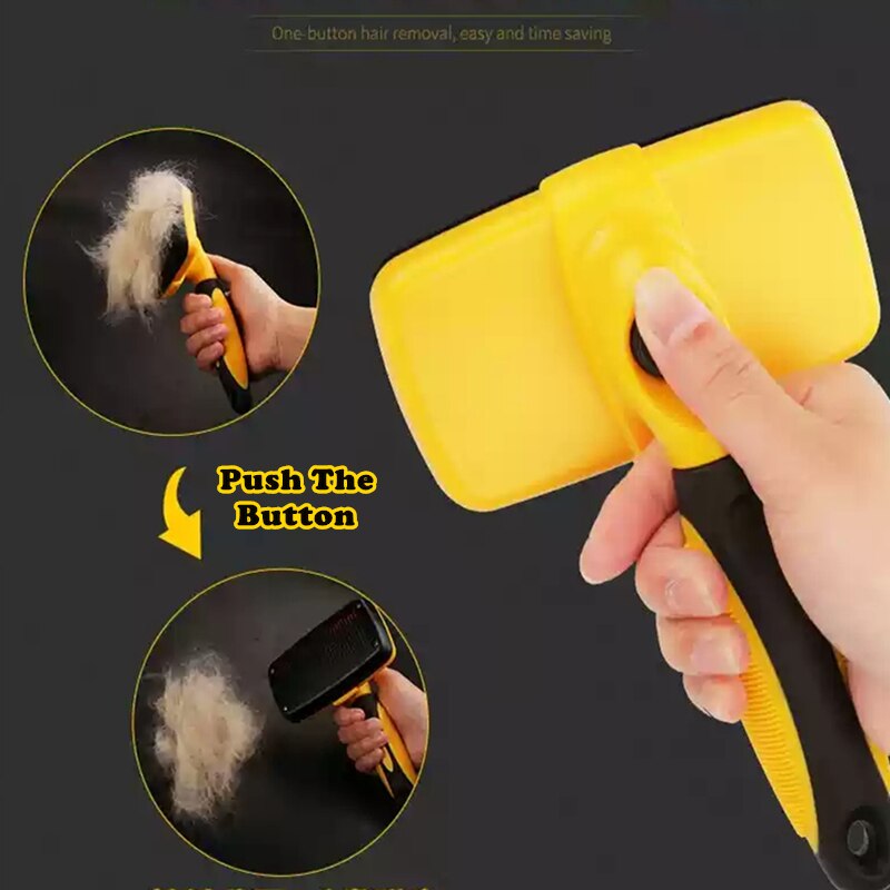 Hair Brush for Dogs Grooming Pet Brush Push Type T... – Vicedeal