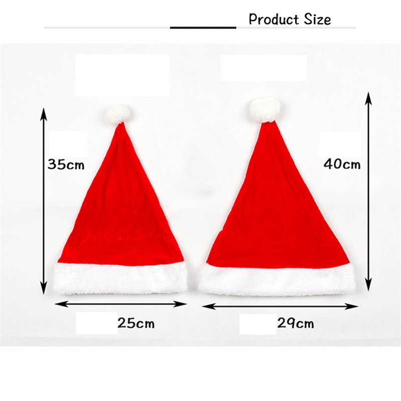 6pcs Soft Plush Santa Hat Classic Christmas Santa ... – Grandado