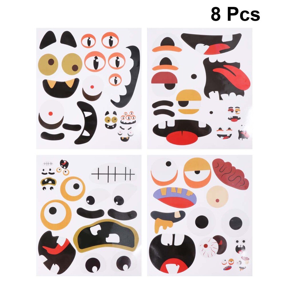 4 Sheets Funny Sticker Trick or Treat Party Tricky... – Grandado