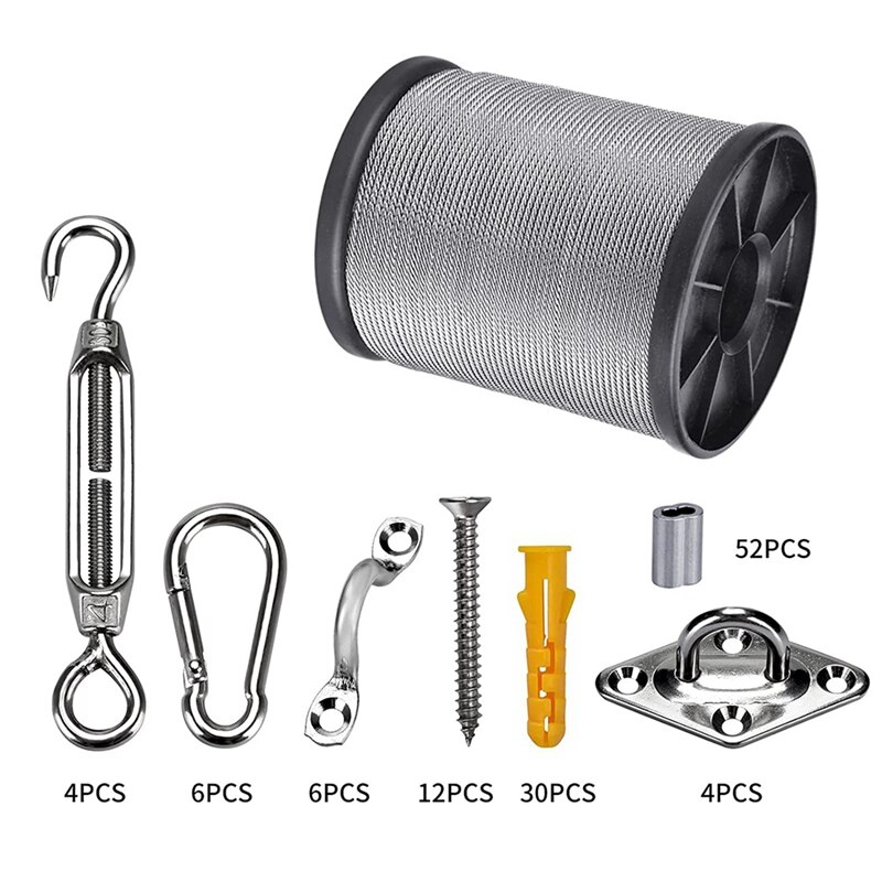 Wire Rope Kit, 164FT Length Wire Cable, 1/16 Inch ... – Vicedeal