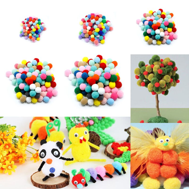 100Pcs DIY Mixed Color Mini Fluffy Soft Pom Poms P... – Grandado