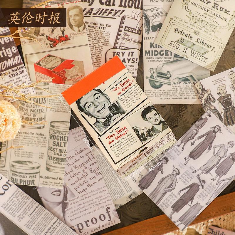 50 stk vintage scrapbogspapir old time memory anti... – Grandado