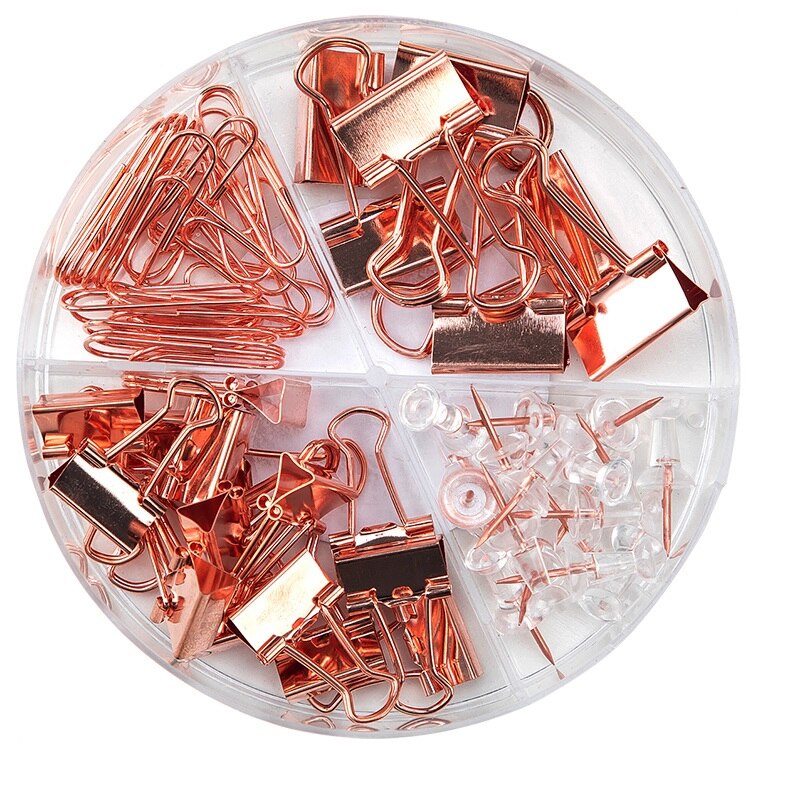 Cut Paper Clips Set Mint Pink Gold Stationery Bind... – Grandado