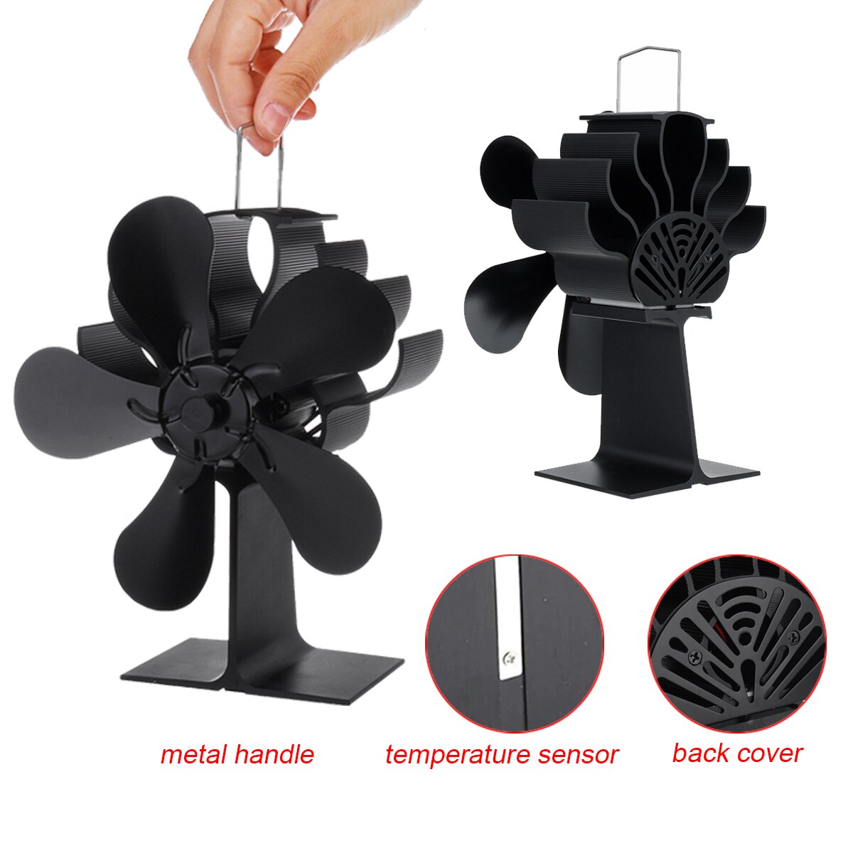 5 Blades Wood Burner Stove Fireplace Fan Improved ... – Grandado
