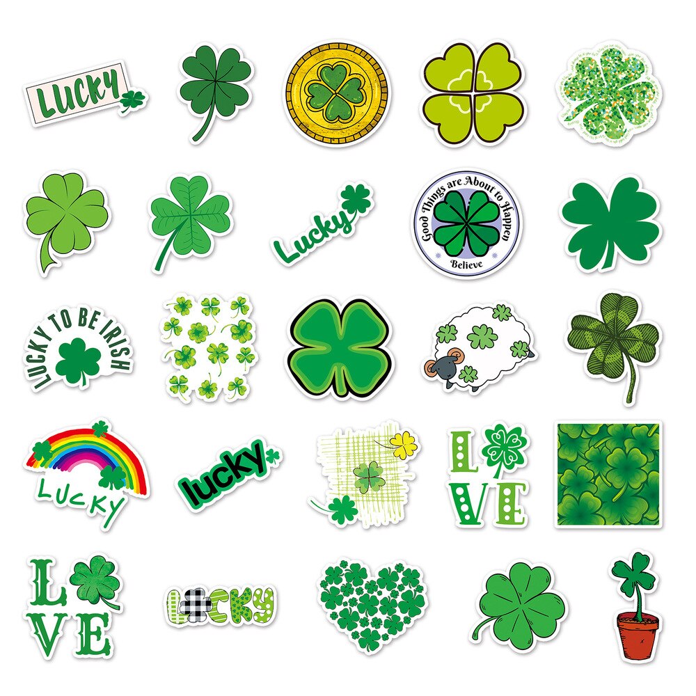 10/50Pcs Clover Stickers Tags Saint Patrick's ... – Grandado