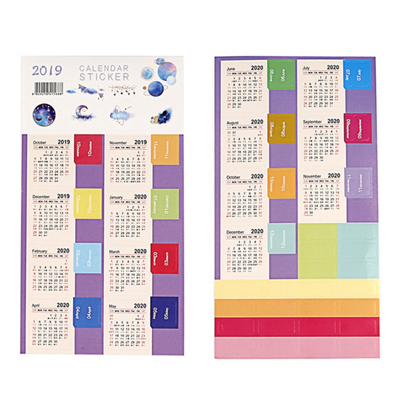 2 Stks/set Jaar Kalender Index Sticker Handgeschre... – Grandado