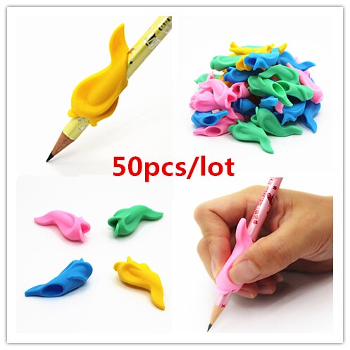 50pc ergonomic pen Pencil Grip Boy Girl Universal ... – Vicedeal