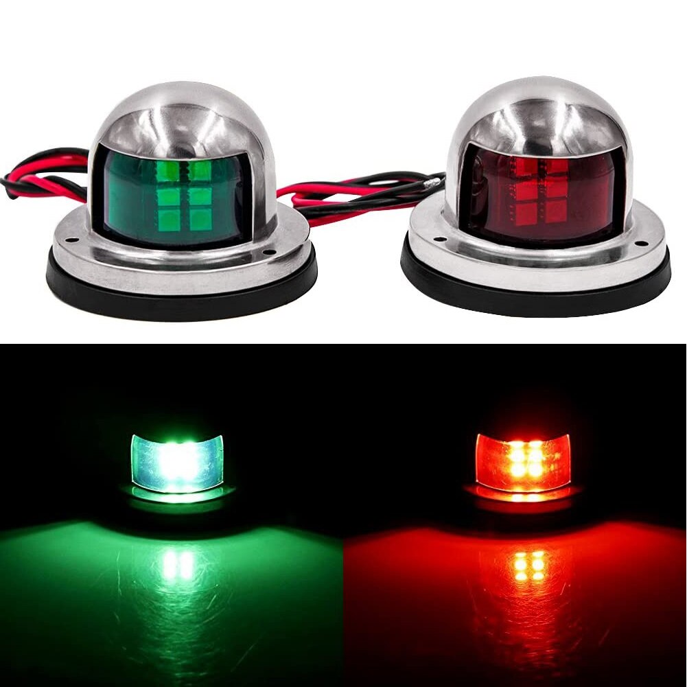 12V Red Green LED Navigation Lights Stainless Stee... – Grandado