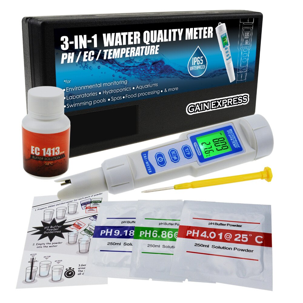 PH/EC/Temperatuur Meter ATC 3 in 1 Waterdicht Pen ... – Vicedeal