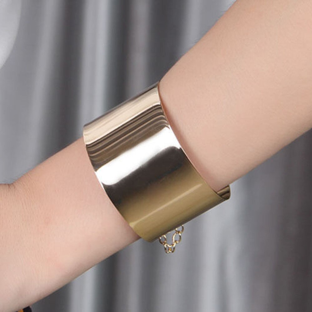 Jewelry Exaggerated Wide Face Punk Wide Flat Brace... – Grandado