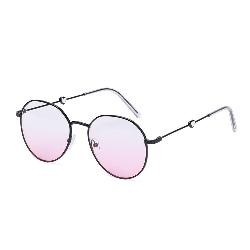 Pink Blush Gradient Myopia Glasses Women Round Met... – Grandado