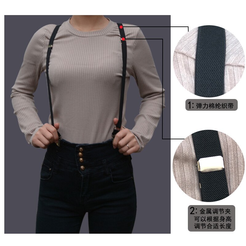 unisex women 1.5 cm wide elastic suspenders adjust... – Vicedeal