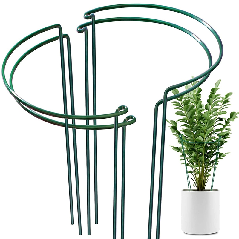 4 Pcs Plant Support Stakes Ring Cage Metal Garden ... – Grandado
