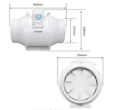 6 inch inline duct fan plastic extractor bathroom ... – Vicedeal