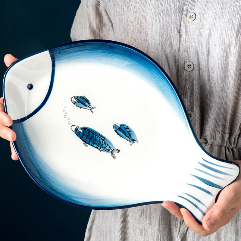 Nordic Ceramic Plate Household Large Fish Plate Re... – Grandado