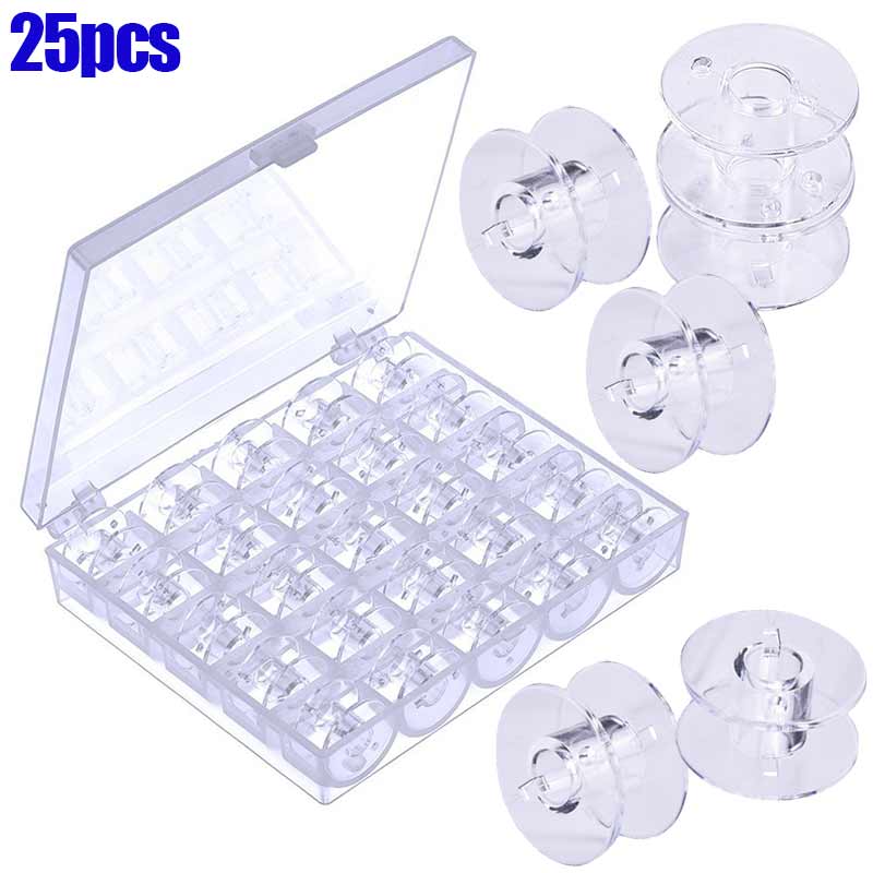 25Pcs Empty Bobbins Sewing Machine Spools Clear Pl... – Vicedeal